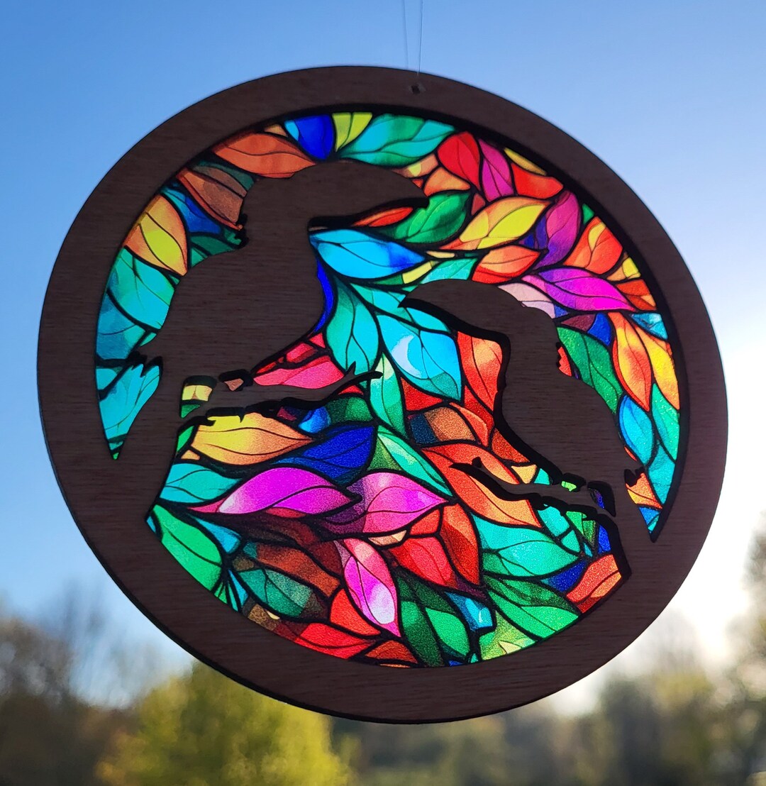 Toucan Suncatcher, Rainbow Acrylic Window Hanging, Wood Overlay - Etsy