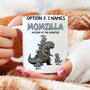 Personalized Momzilla Mug Custom Godzilla Mom and Baby Godzillas Family ...