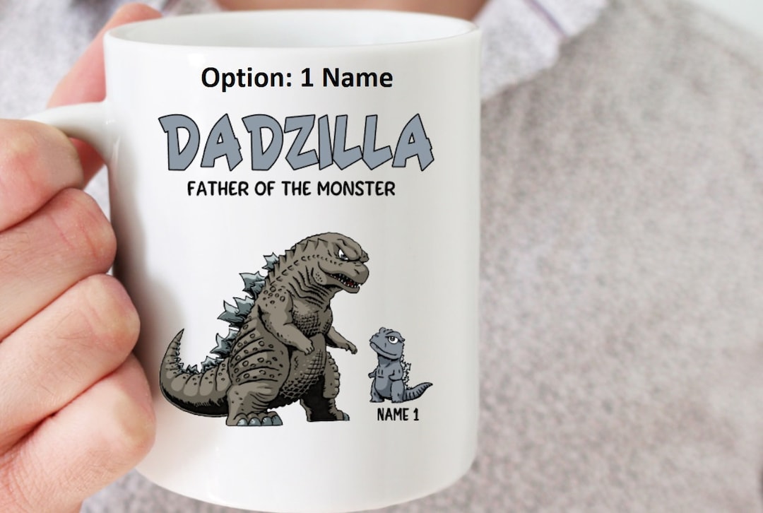 Personalized Dadzilla Father of the Monsters Mug | Custom Godzilla Dad ...