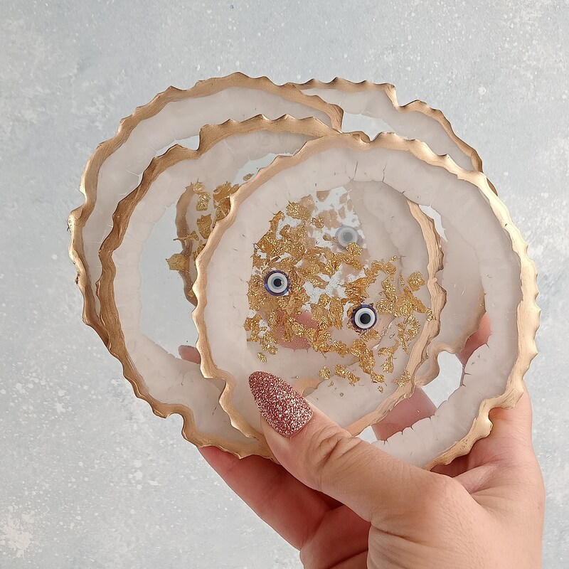 Resin Coaster Evil Eye - Etsy UK