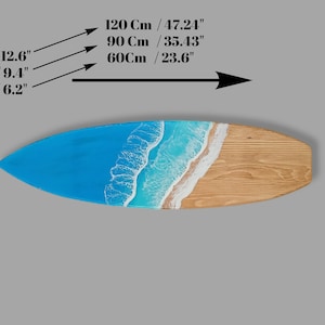 Made to Order Large Surfboard With Epoxy Resin Ocean Waves, Surfer Gift ...