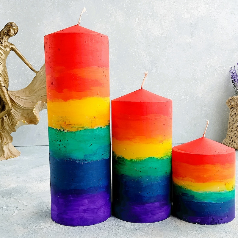 Rainbow Candles - Etsy