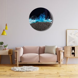 Large Dark Blue Wall Art, 3d Resin Painting, Resin Beach Art, Resin ...