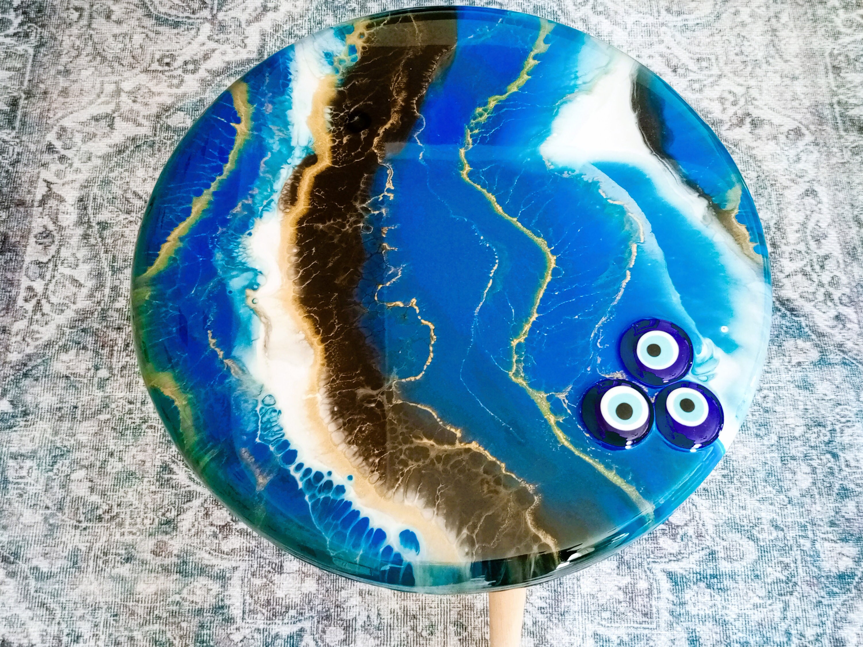 Protective Evil Eye Epoxy Coffee Table Artistic and - Etsy