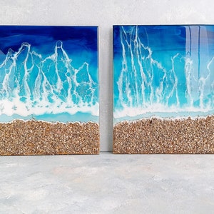 Resin Beach Art, Resin Beach Painting, Epoxy Art, Resin Art Sea, Beach ...