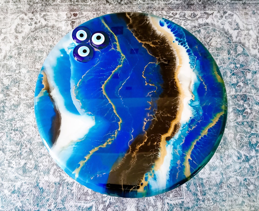 Protective Evil Eye Epoxy Coffee Table, Artistic and Functional ...
