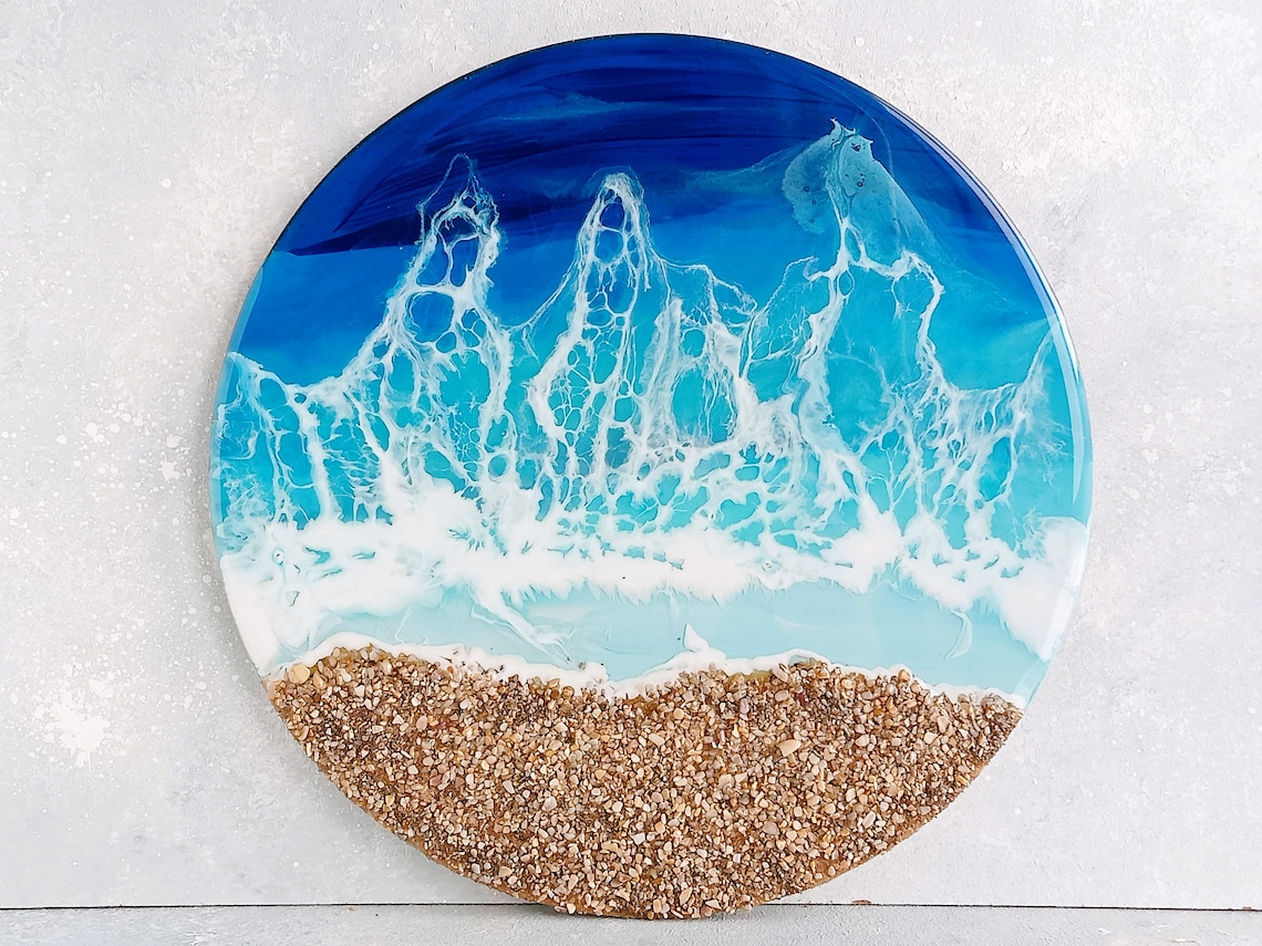 Resin Beach Art, Resin Beach Painting, Epoxy Art, Resin Art Sea, Beach ...
