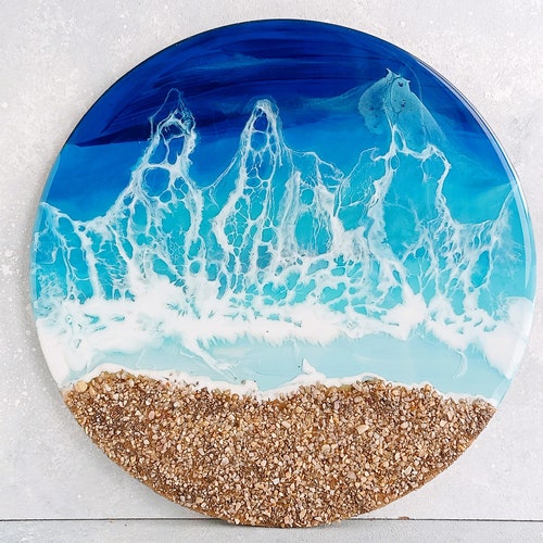Nautical Small Resin Painting Coastal 3d Epoxy Wall Art - Etsy