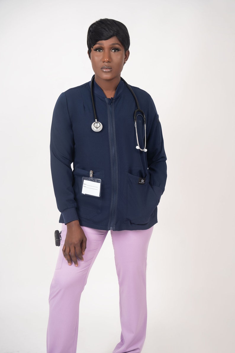 Navy Blue Unisex Medical Jacket, Nurse, Hospital Jackets, - Etsy