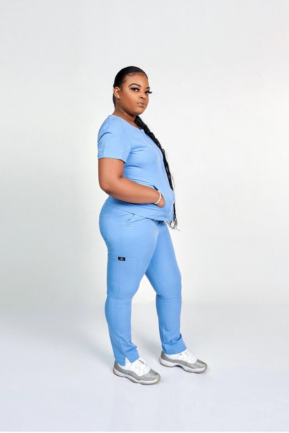 Baby Blue Scrubs Sets, Women Nurse, Medical Scrubs, Hospital Uniform ...