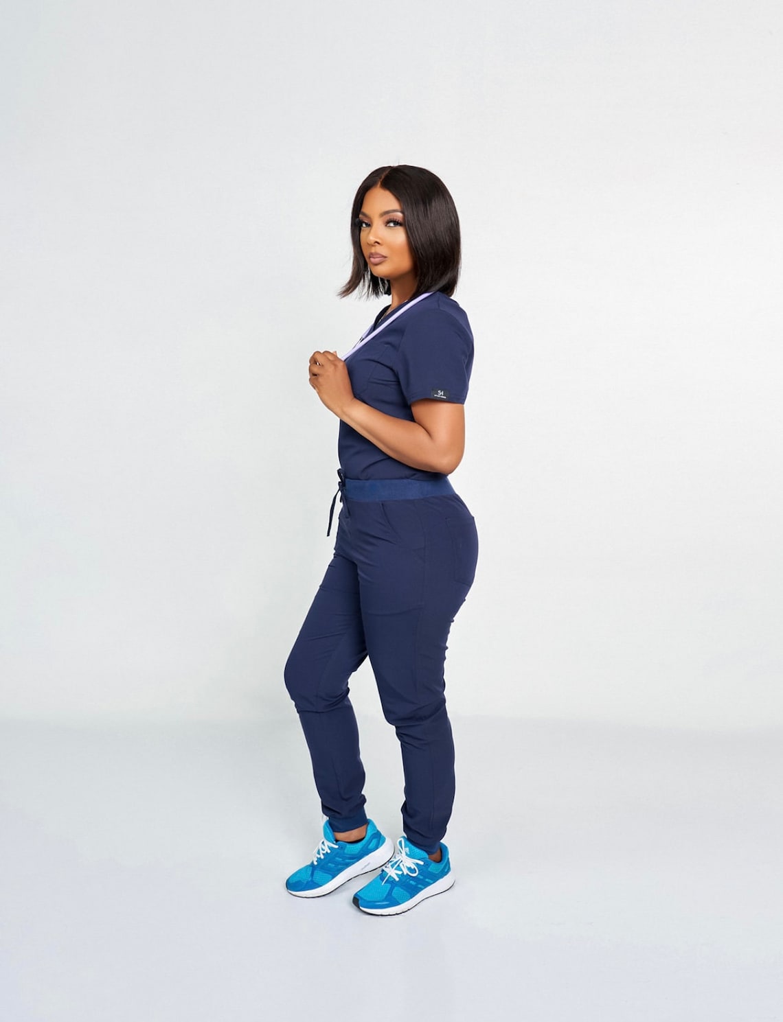 Navy Blue Scrubs Sets, Women Nurse, Medical Scrubs Set, Hospital Scrub ...