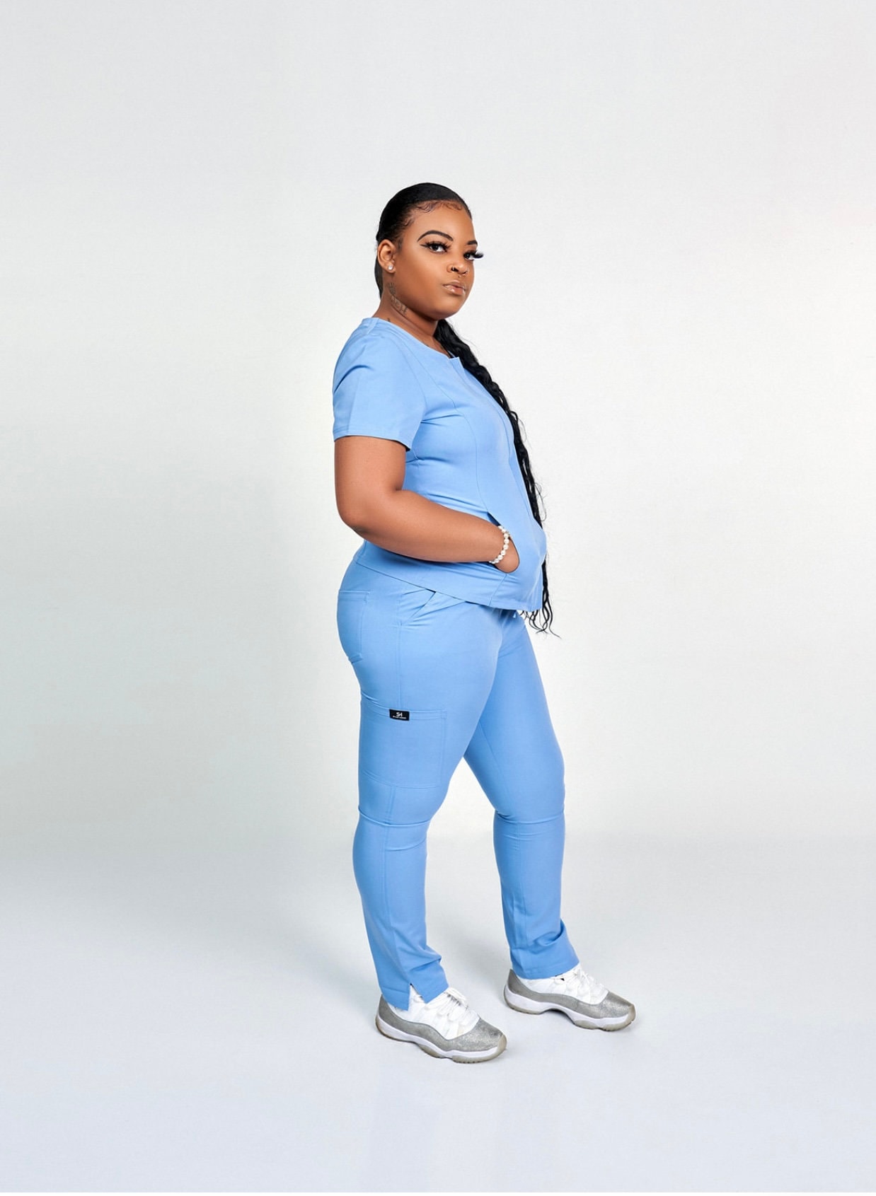 Baby Blue Scrubs Sets, Women Nurse, Medical Scrubs, Hospital Uniform ...