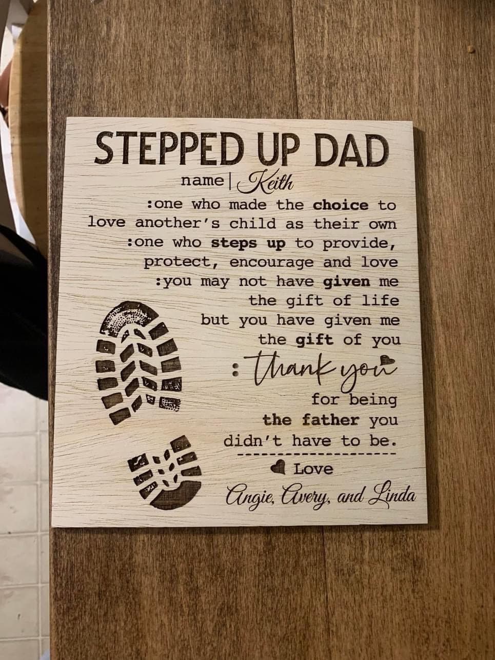 Stepped up Dad Sign-father’s Day-gift for Stepdad- - Etsy