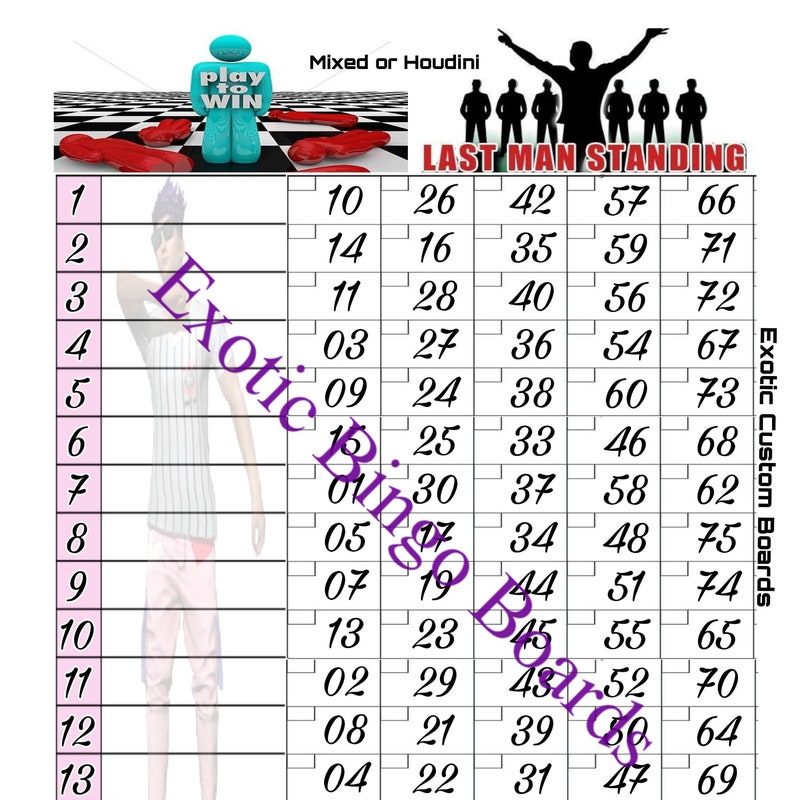Last Man Standing Bingo - Etsy