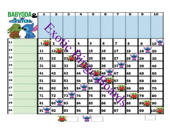 1-100 Ball Bingo Board 1-20 Lines Straight baby S & Y Grid | Etsy