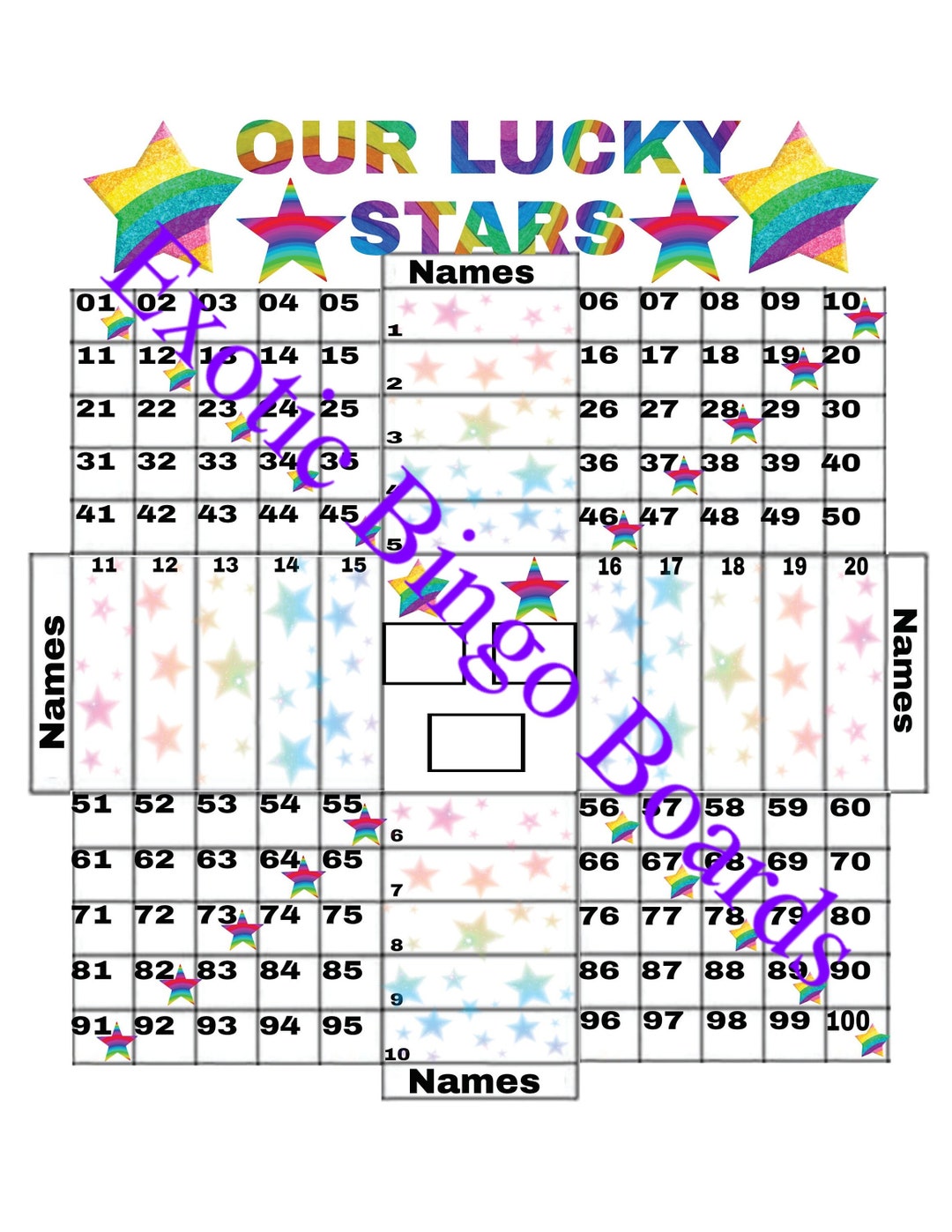1-20 Lines Ball Bingo Board, 1-100 Balls, Straight (our Lucky Stars ...