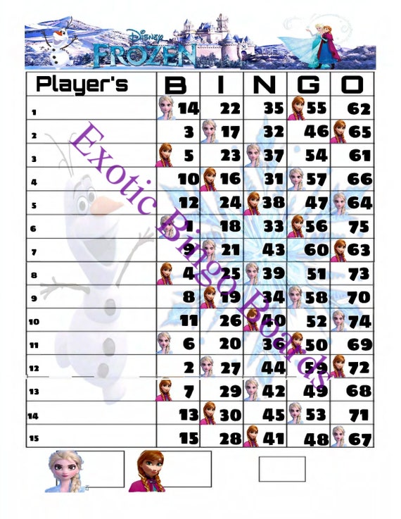 1-15 Lines Bingo Board 75 Ball Mixed freezing - Etsy