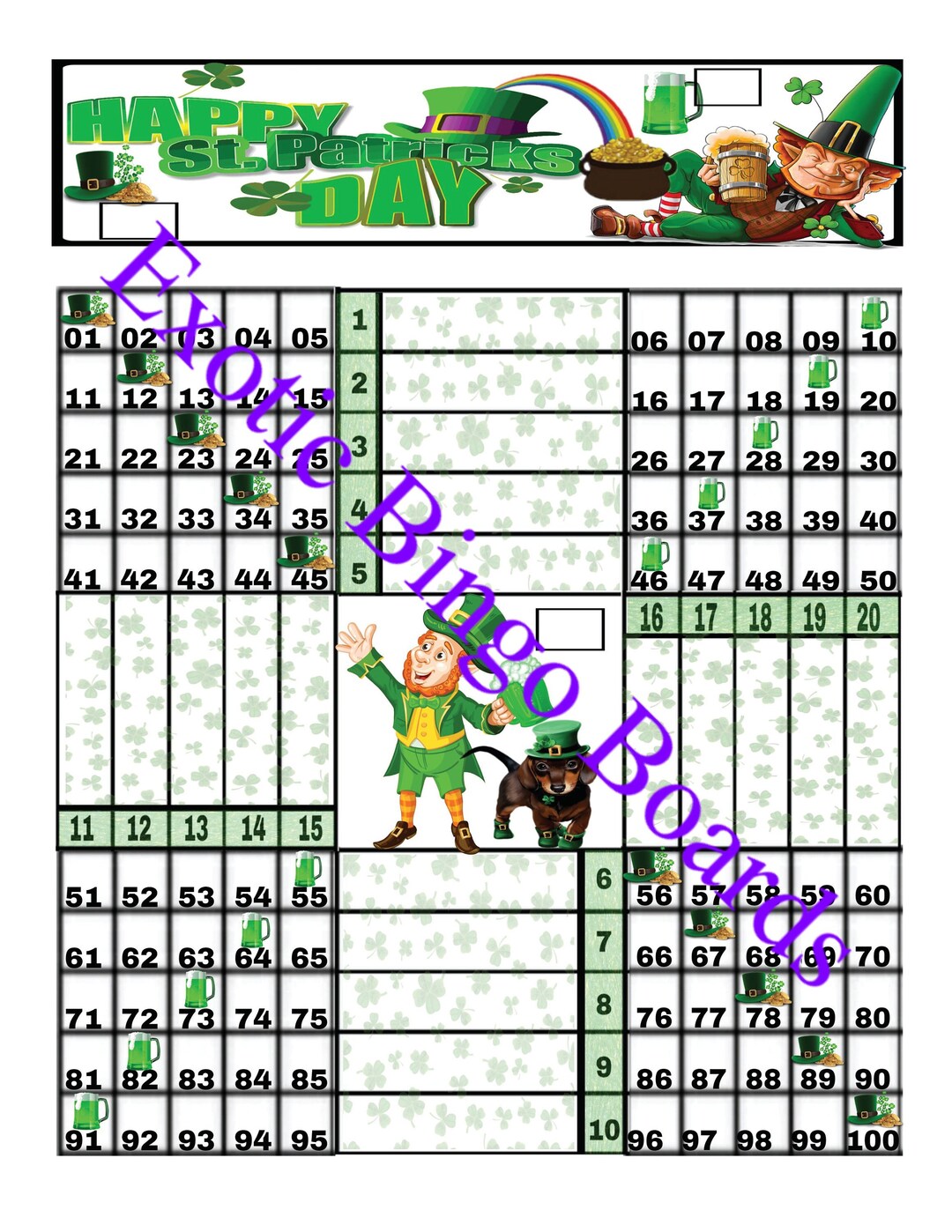 Tablero de bingo de bolas de 1 a 20 líneas, 1 a 100 bolas, recto ...