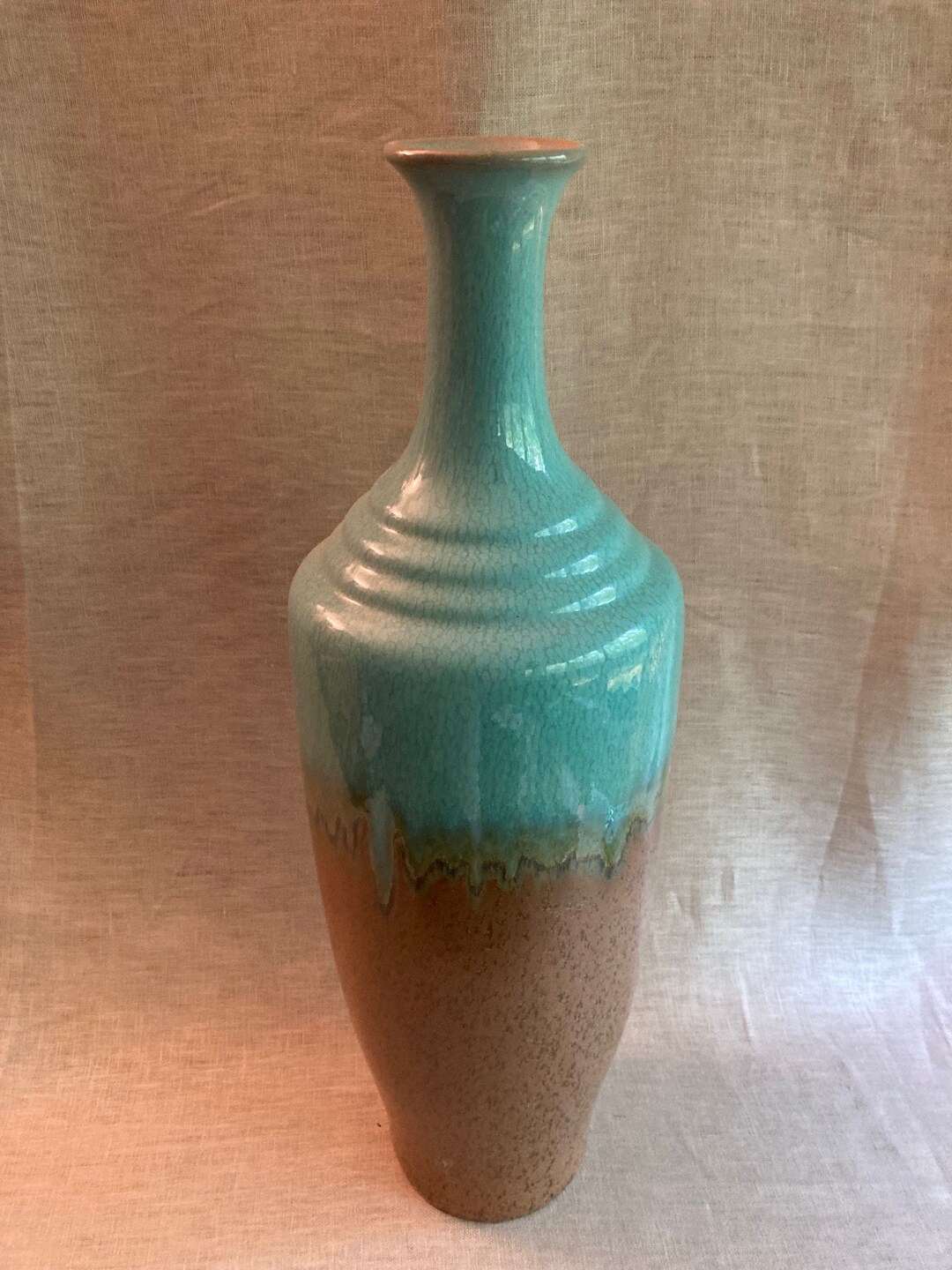 Vintage Floor Pottery Vase - Etsy