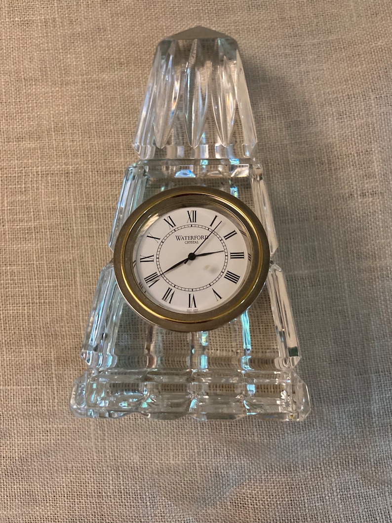 Waterford Crystal Obelisk Desk Clock - Etsy