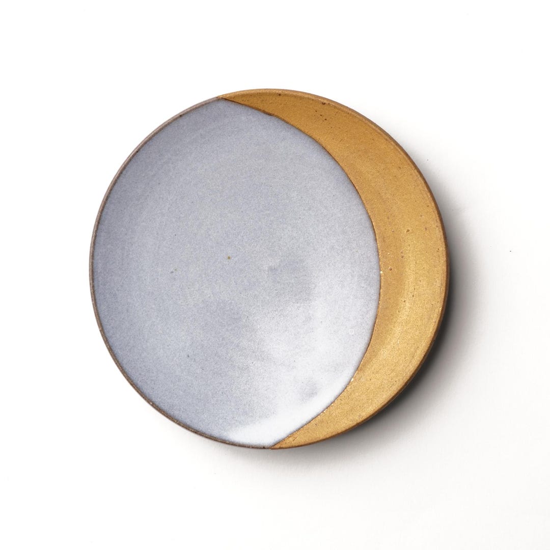 Aoi Watanabe Crescent Moon Plate S With Gold - Etsy