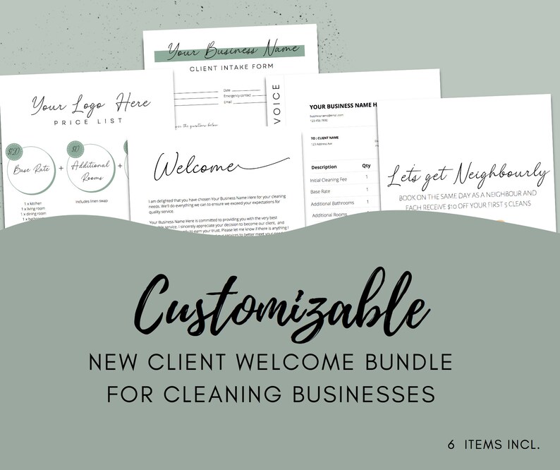 Minimalist New Client Welcome Bundle Policies Client Intake - Etsy ...