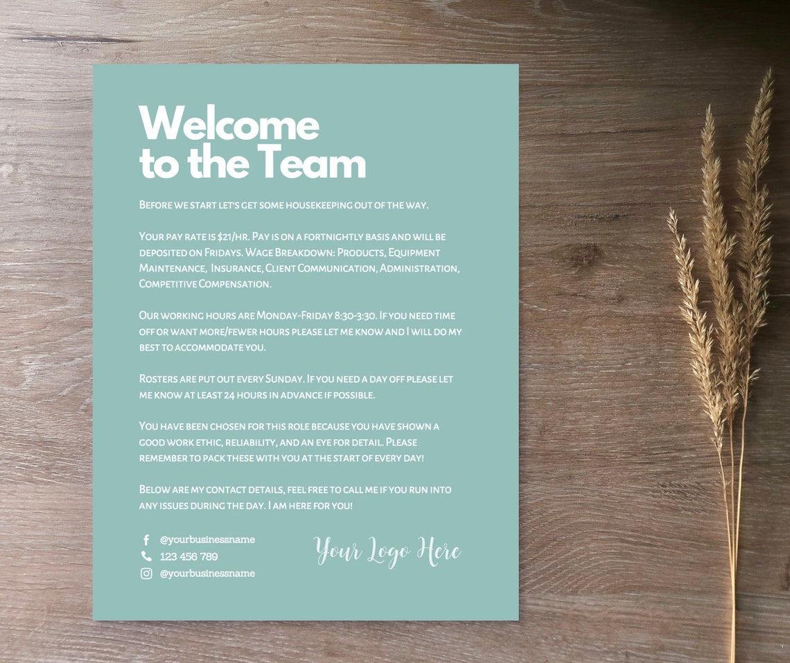 Employee Welcome Pack Bundle New Hire Employee Onboarding - Etsy