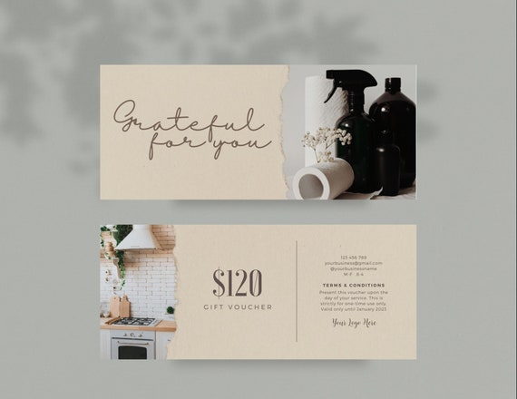 ELEGANT Gift Certificate Template Printable Gift Voucher | Etsy