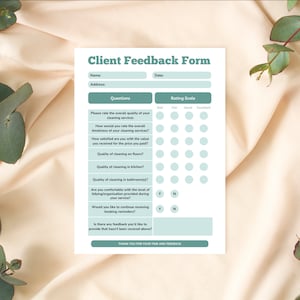 Client Feedback Survey, Comment Card, Questionnaire, Cleaning Business ...