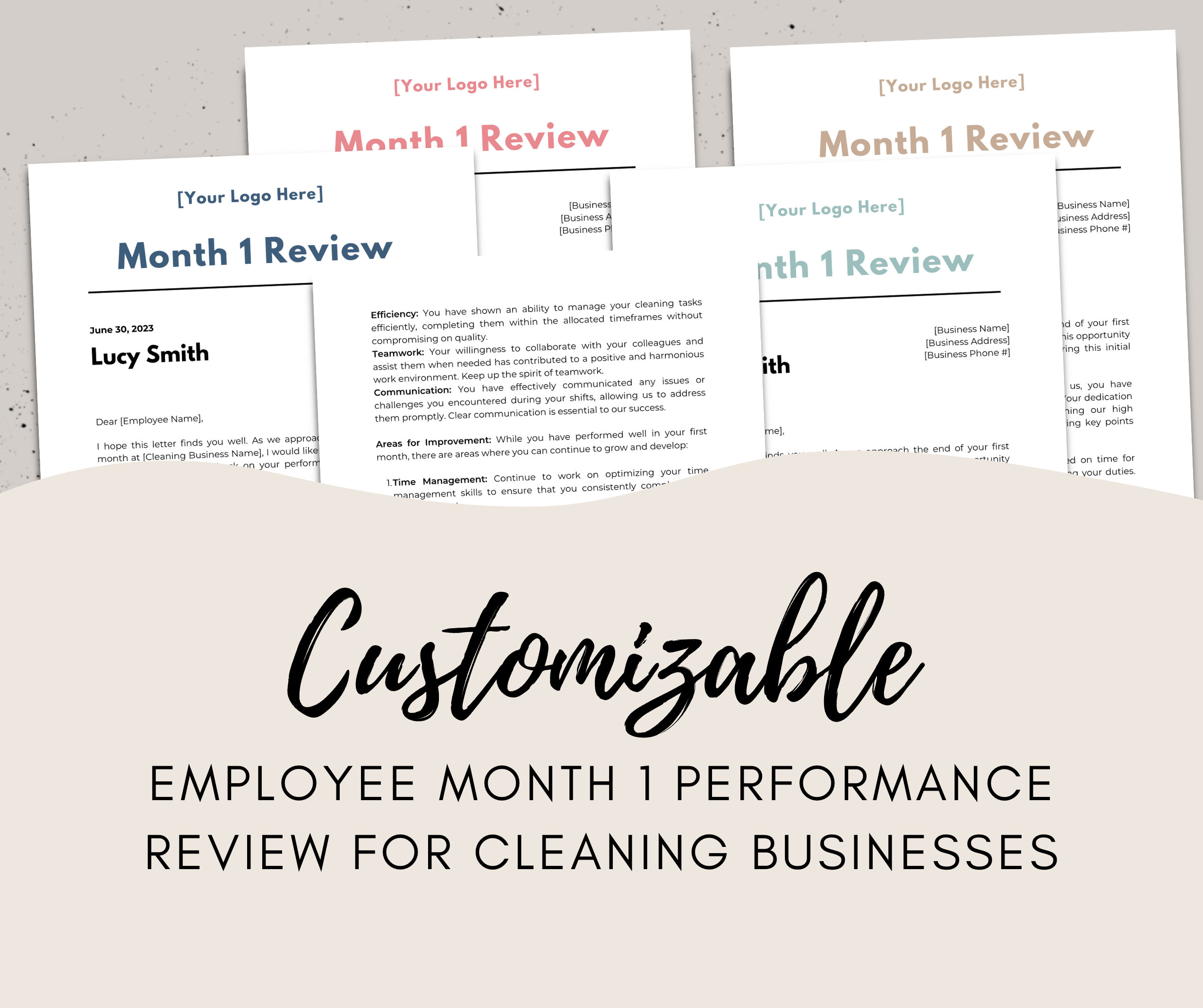 Employee Performance Review Template | Cleaning Business, Customizable ...