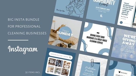 INSTAGRAM POST Bundle BLUE Instagram Content Business | Etsy