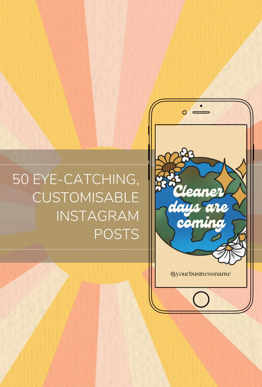 RETRO INSTAGRAM POST Bundle, Groovy Insta Content, Cleaning Business ...