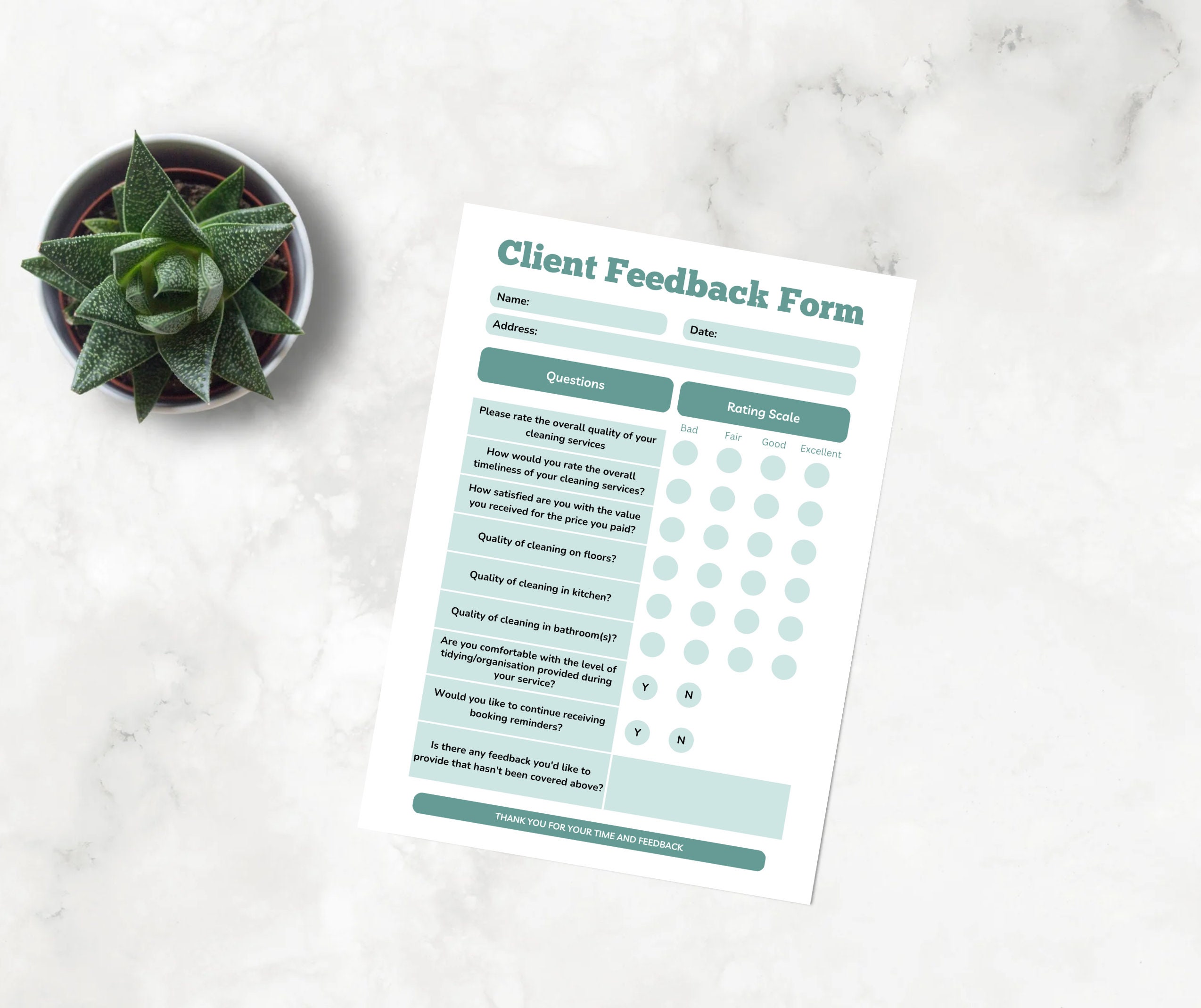 Client Feedback Survey, Comment Card, Questionnaire, Cleaning Business ...