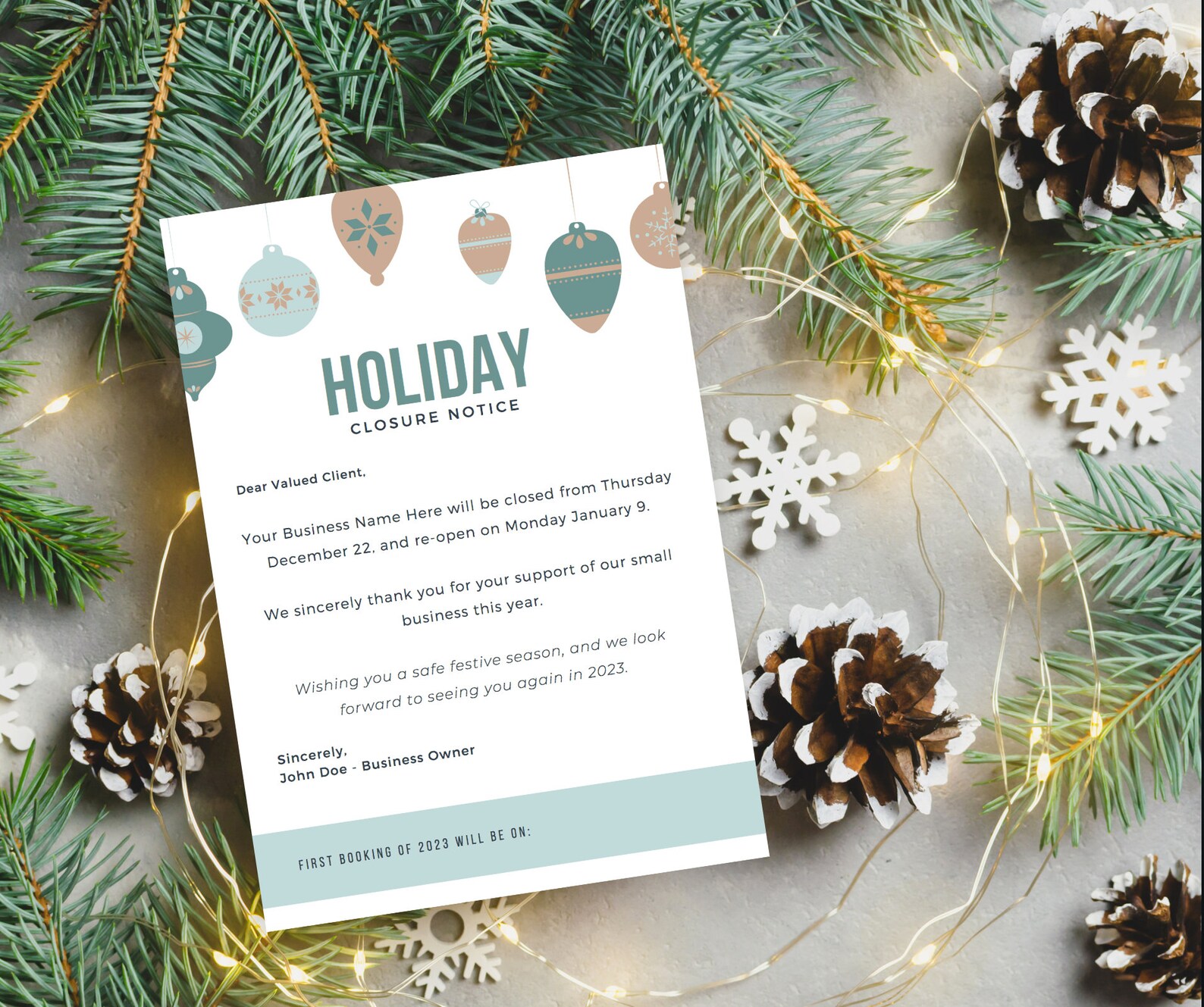 HOLIDAY CLOSURE NOTICE, Editable, Cleaning Business, Professional ...