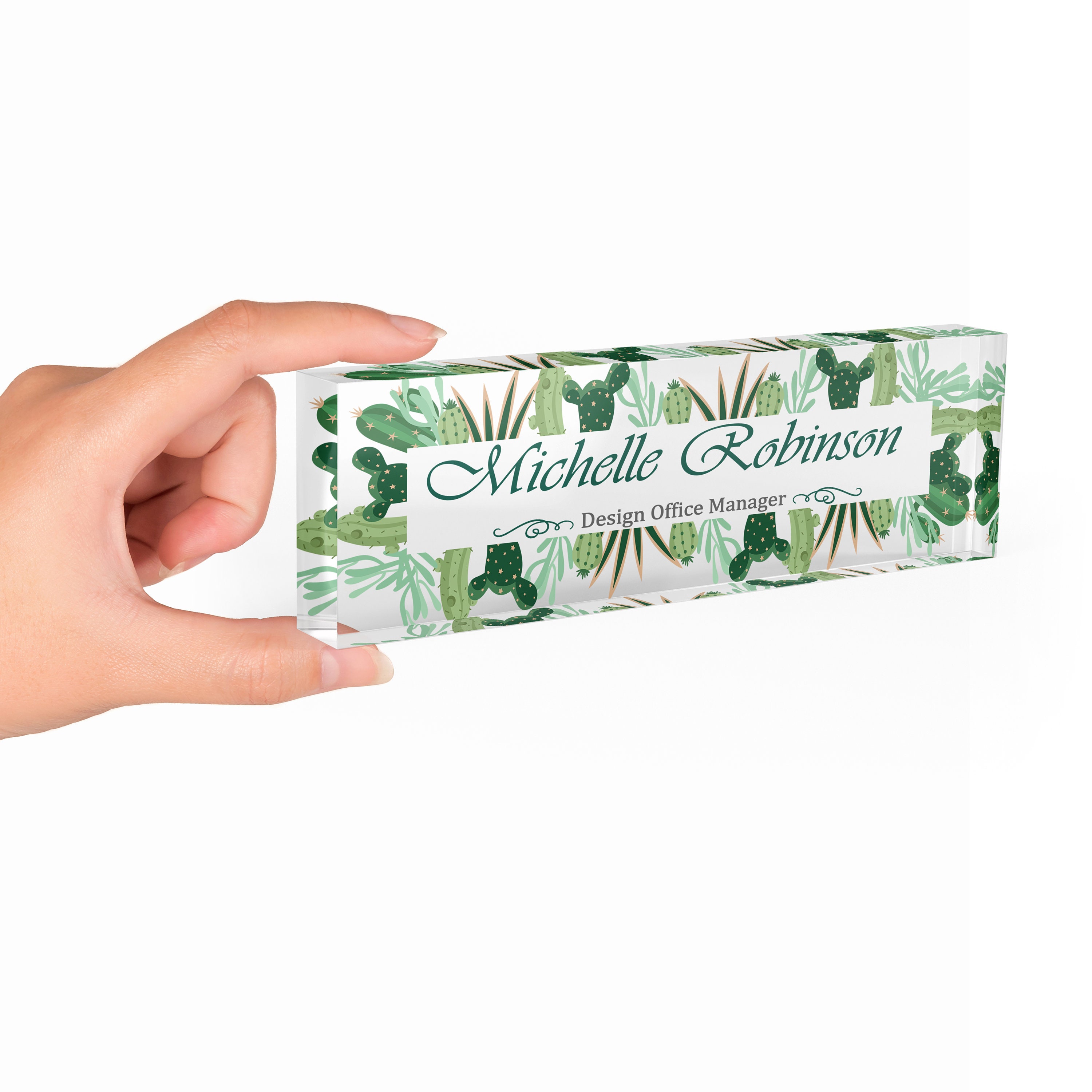 Desk Name Plate Custom Personalized Desk Sign Plaque Office Flower ...