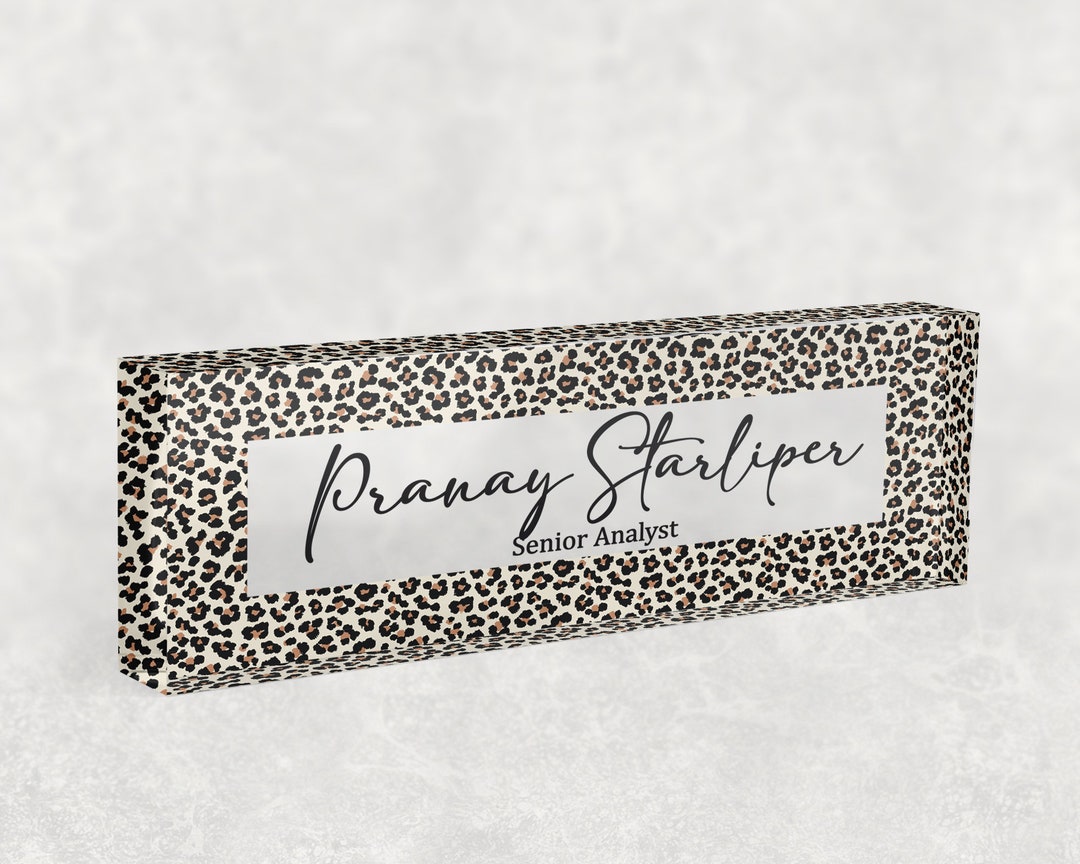 Leopard Concept Desk Name Plate Custom Personalized Desk Sign Plaque ...