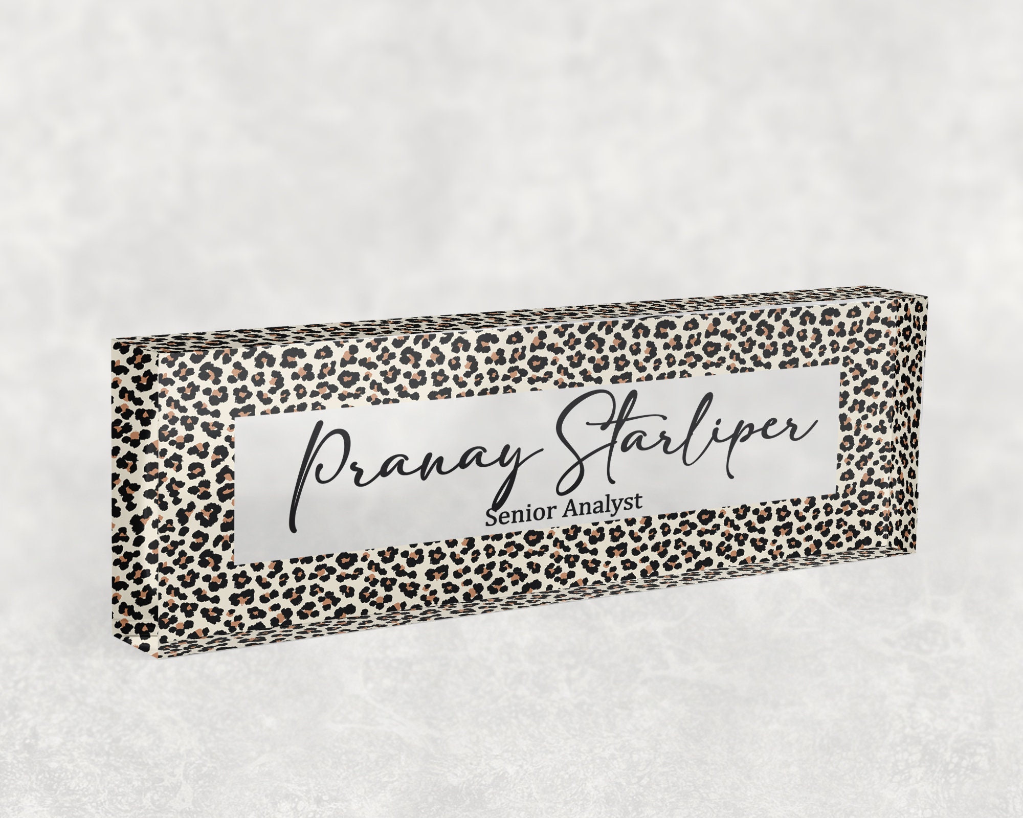 Leopard Concept Desk Name Plate Custom Personalized Desk Sign Plaque ...