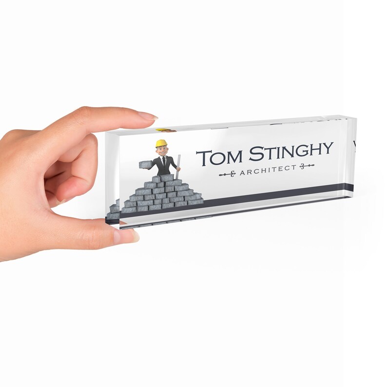 Architect Desk Name Plate Comic Concept Custom Personalized Desk Sign ...