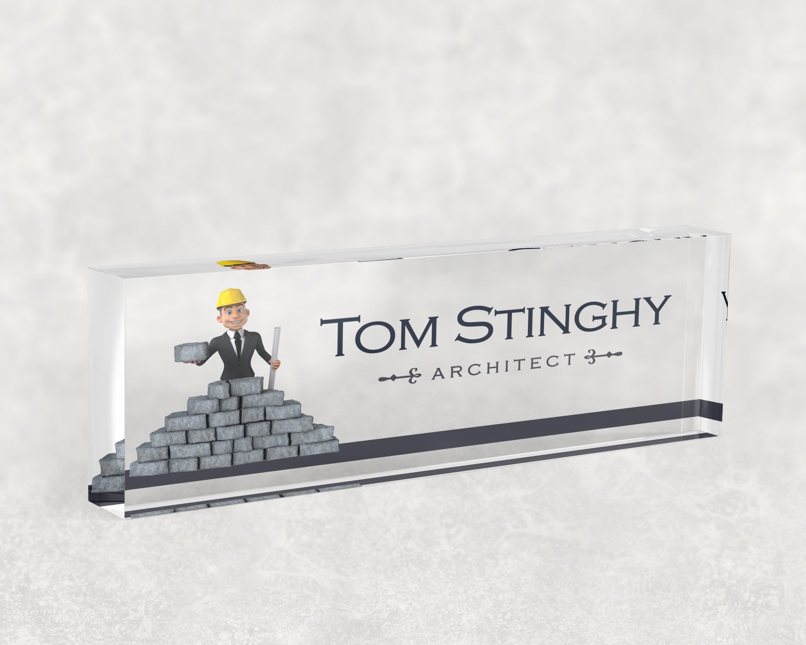 Architect Desk Name Plate Comic Concept Custom Personalized Desk Sign ...