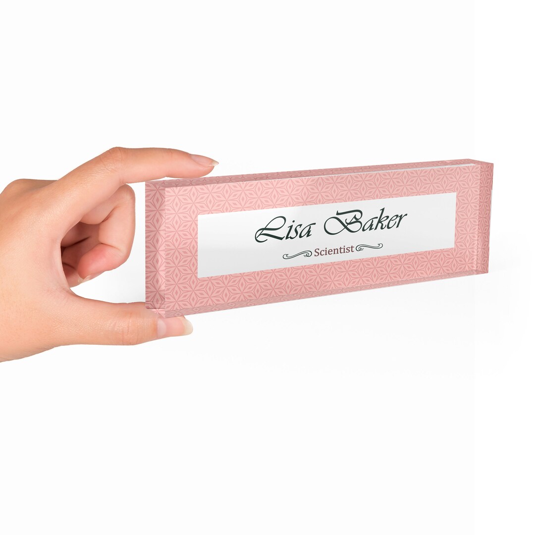 Desk Name Plate Custom Personalized Desk Sign Plaque Office Flower ...