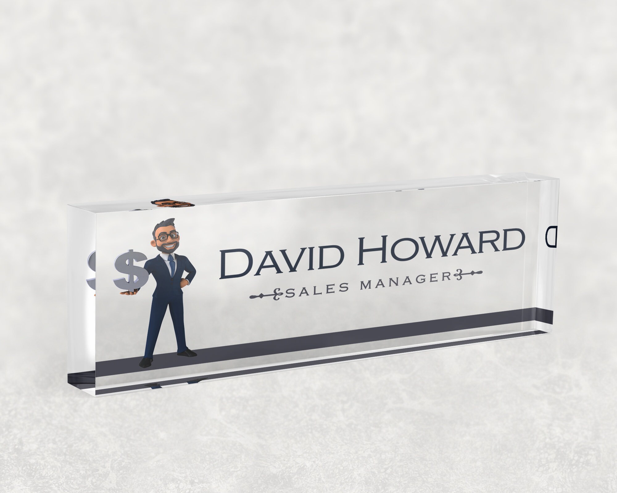 Sales Manager Desk Name Plate Comic Concept Custom Personalized Desk ...