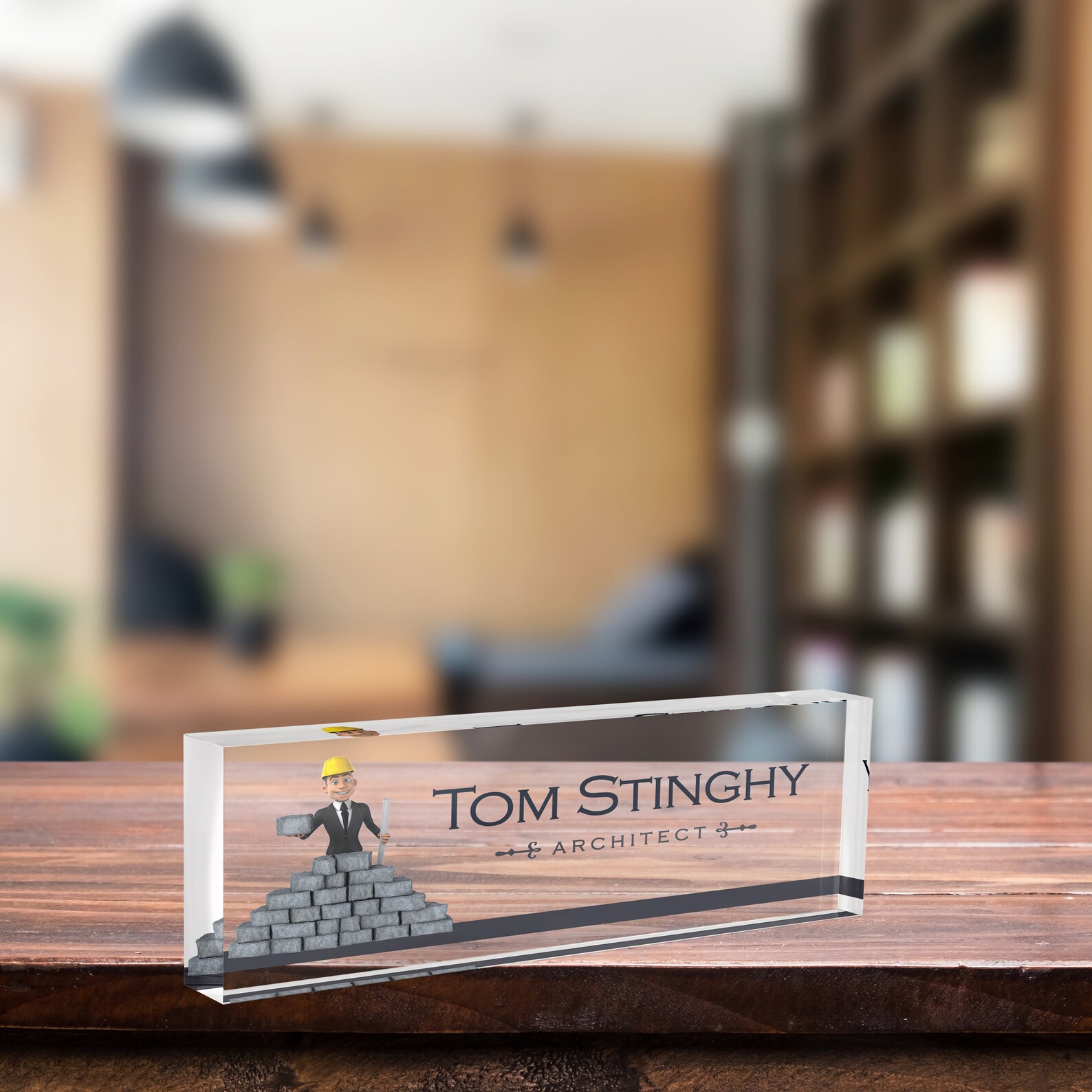 Architect Desk Name Plate Comic Concept Custom Personalized Desk Sign ...