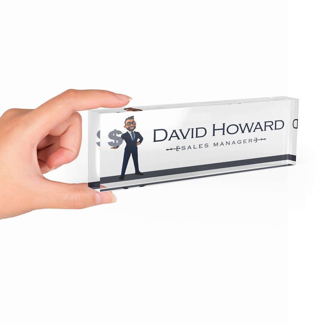 Sales Manager Desk Name Plate Comic Concept Custom Personalized Desk ...