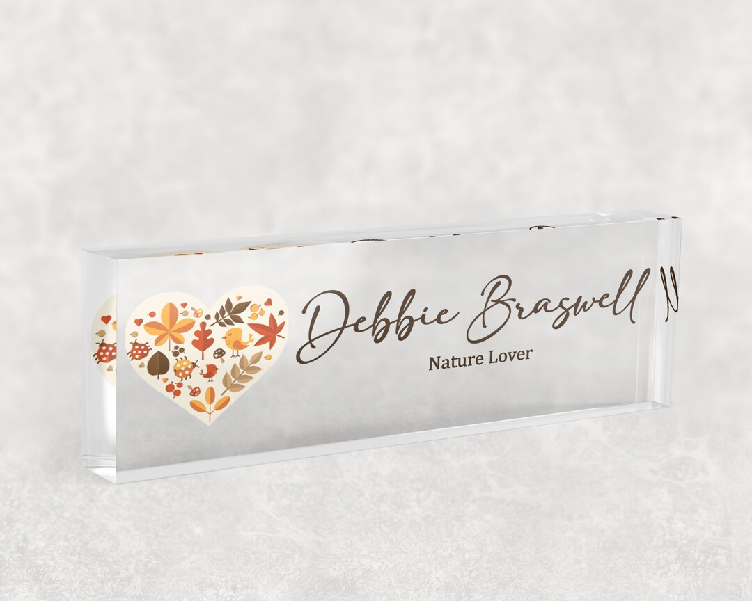 Heart of the Autumn Desk Name Plate Custom Personalized Desk Sign ...