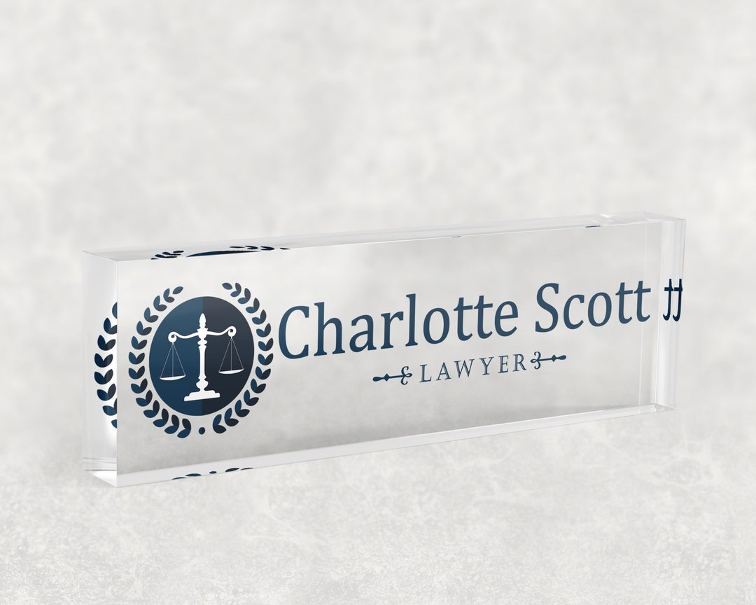 Lawyer Desk Name Plate, Lawyer Business Gift, Custom Personalized Desk ...