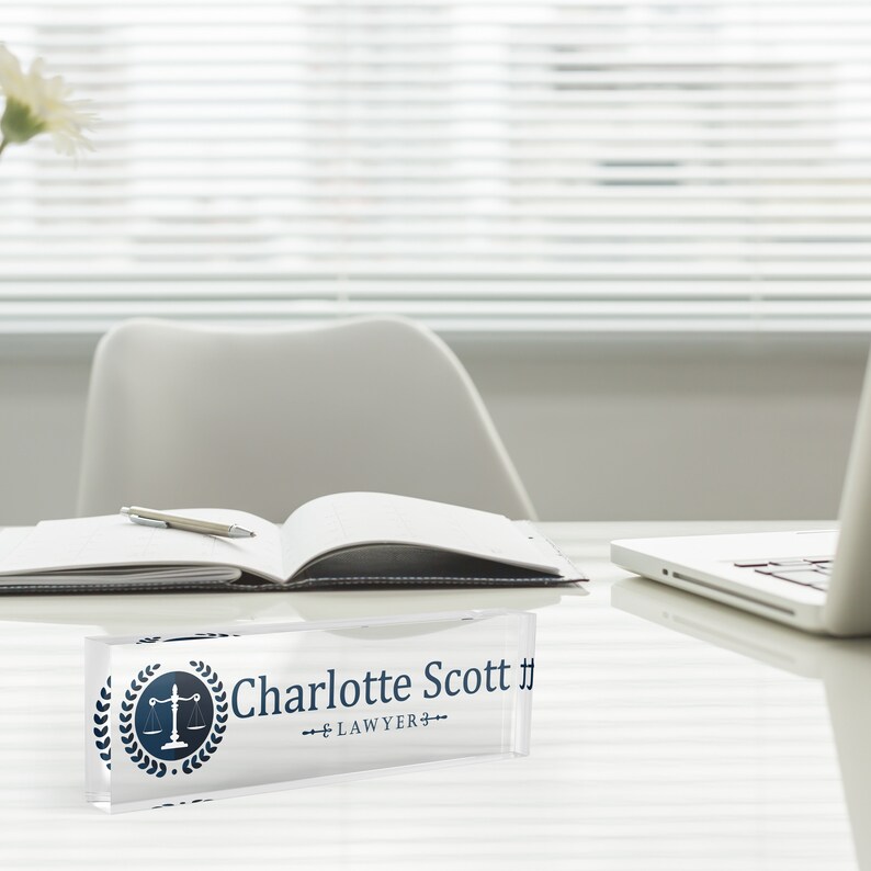 Lawyer Desk Name Plate, Lawyer Business Gift, Custom Personalized Desk ...