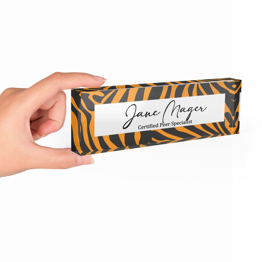 Orange Wild Concept Desk Name Plate Custom Personalized Desk Sign ...