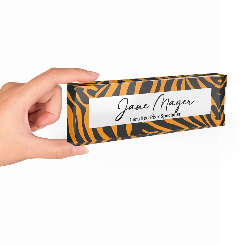 Orange Wild Concept Desk Name Plate Custom Personalized Desk Sign ...