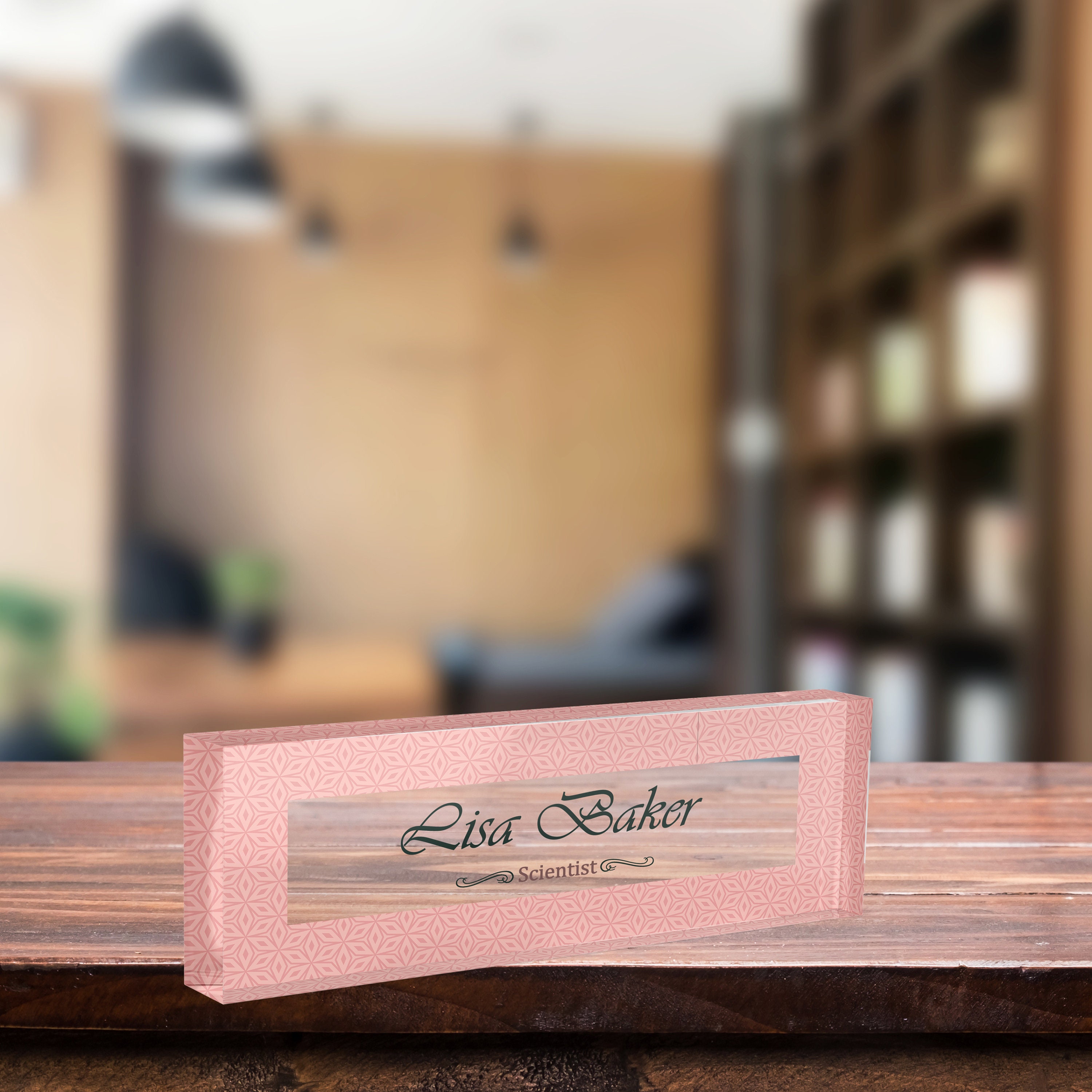 Desk Name Plate Custom Personalized Desk Sign Plaque Office Flower ...