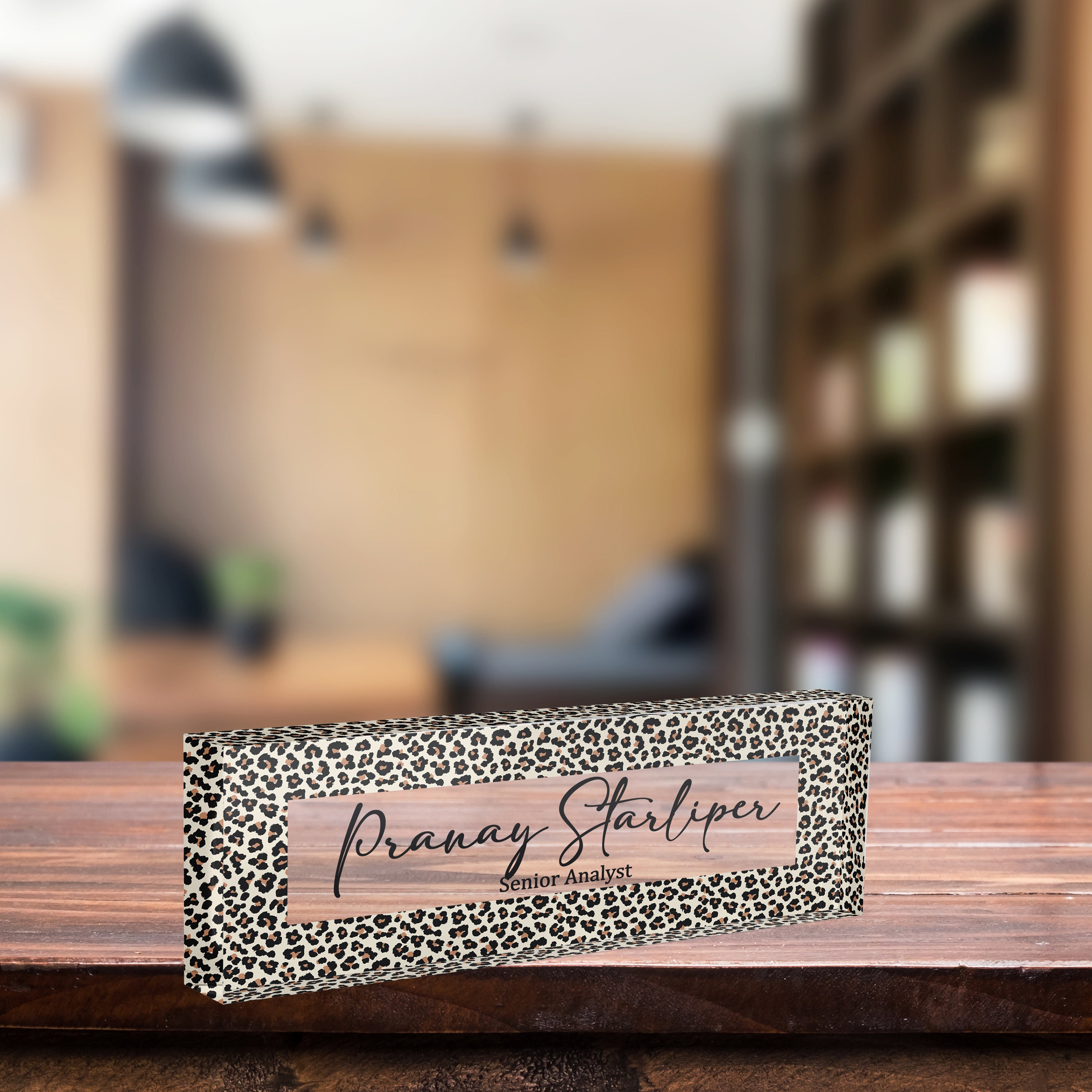 Leopard Concept Desk Name Plate Custom Personalized Desk Sign Plaque ...